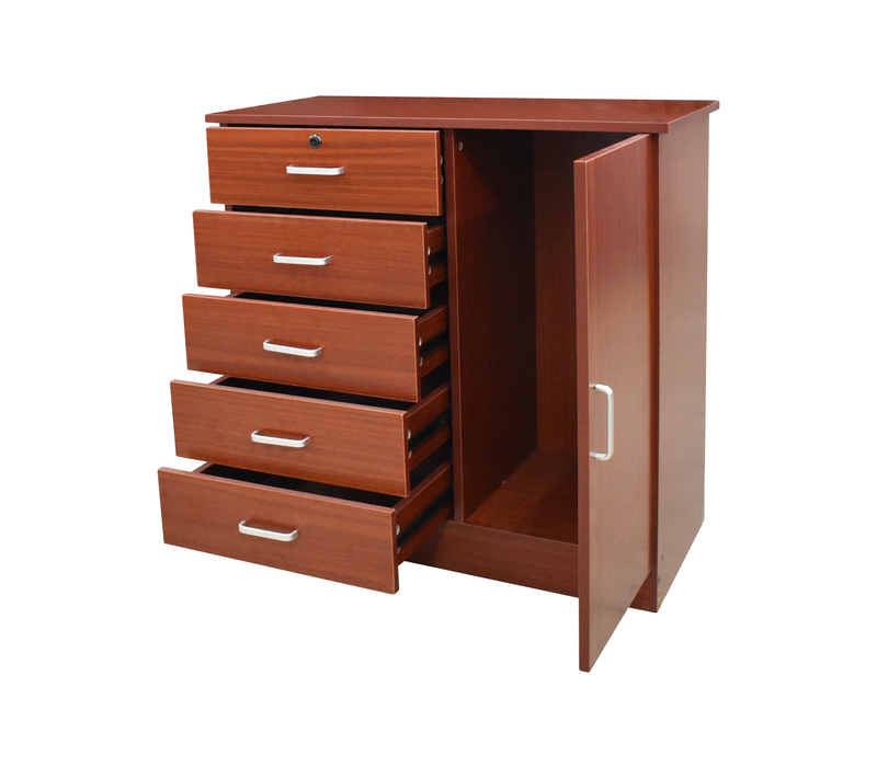 Gavetero de 5 gavetas con puerta Sapeli PK – Titaniccenter.com