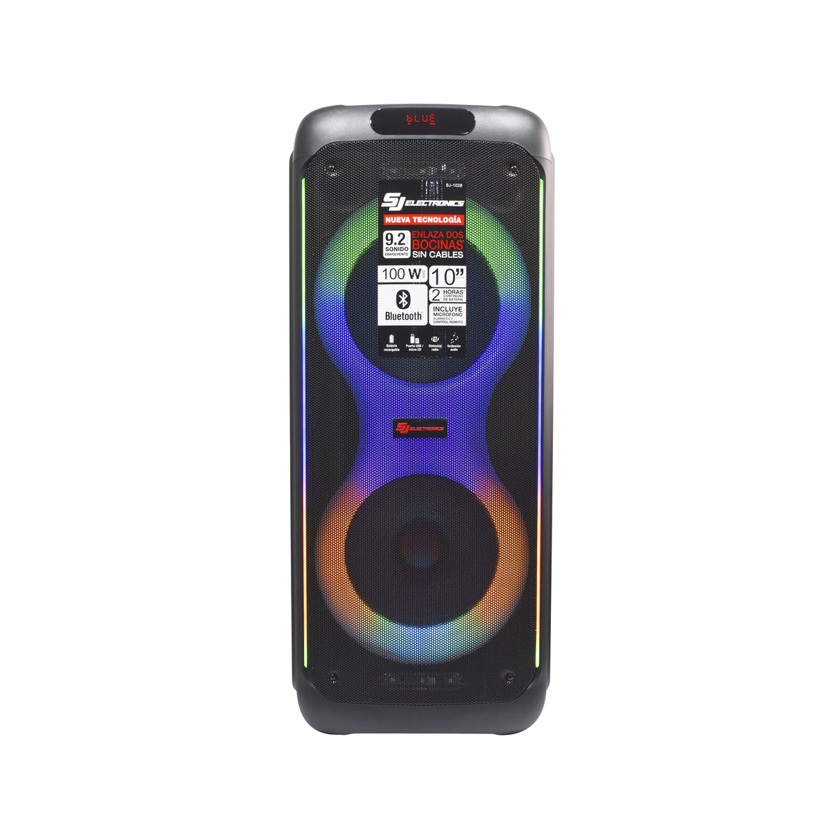 Corneta recargable 10" x2 tf/usb/pantalla led 100w Sj Electronics ...