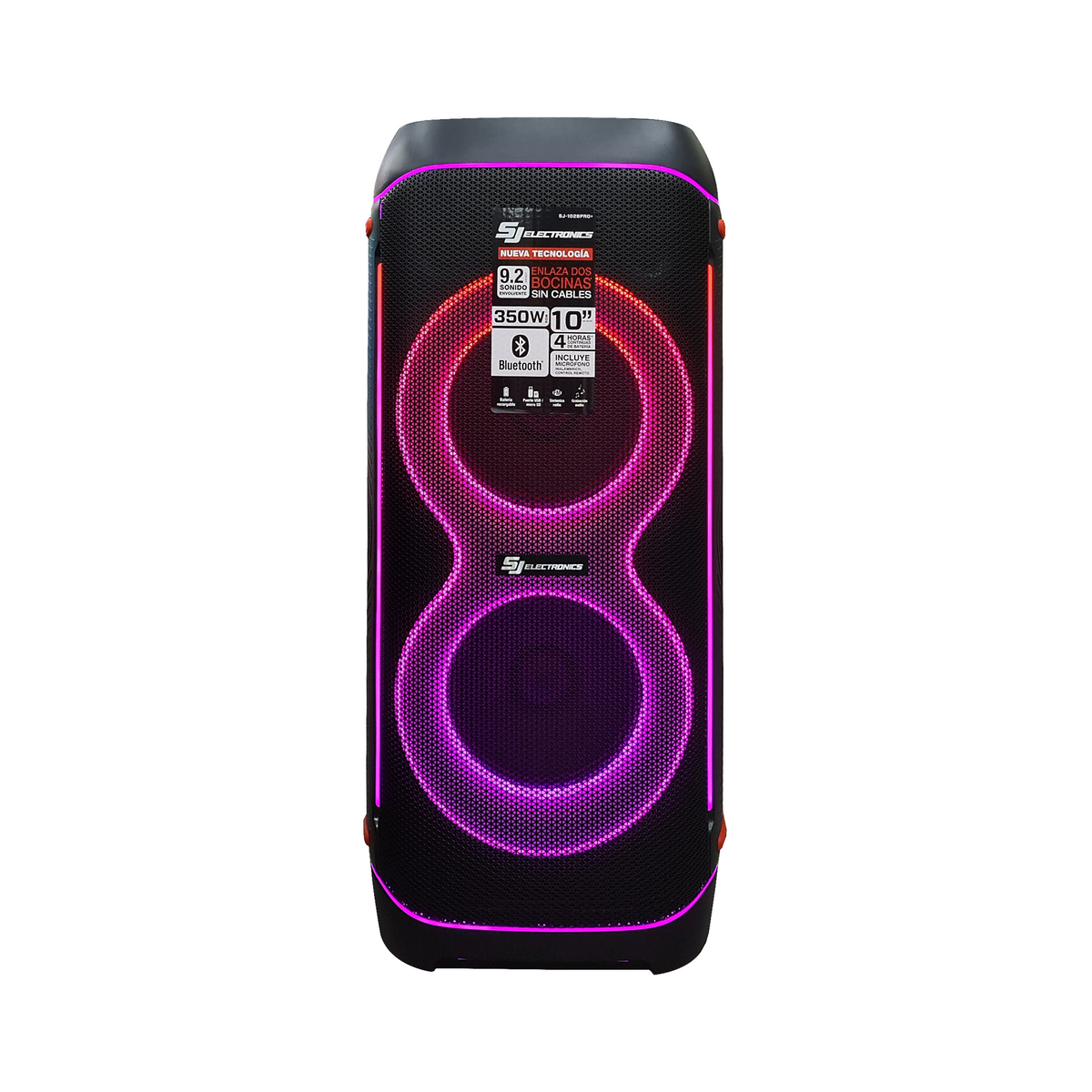 Corneta recargable 10" x2 tf/usb/pantalla led 200w/350w Sj Electronics ...