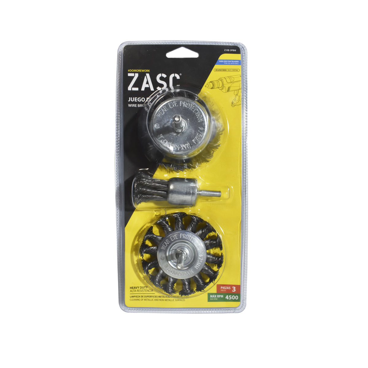Set cepillo de alambre 3 piezas Zasc – Titaniccenter.com